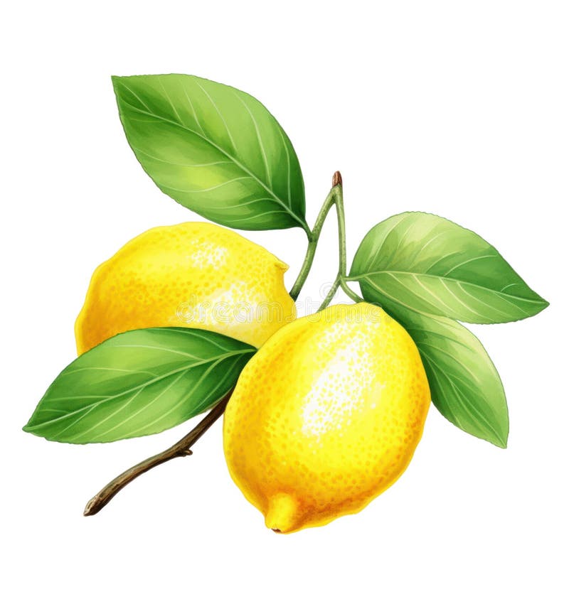 Lemon Drawing on Transparent Background in PNG Format, Ideal for Use in ...