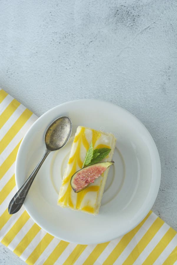 Lemon Drizzle Cake, Lemon Crust Cake Dessert. Bright Background Stock ...