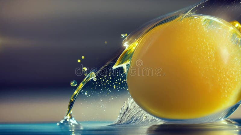 Lemon Dropping into a Water Stock Footage - Video of citrus, circle ...