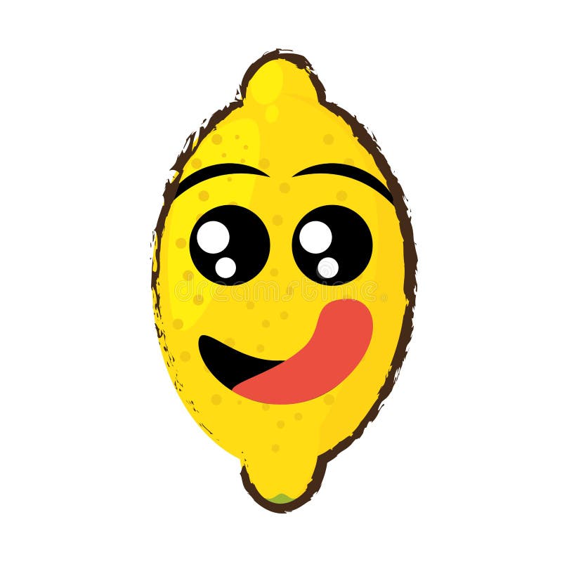 Lemon Expressions Hungry Face Stock Illustration - Illustration of ...