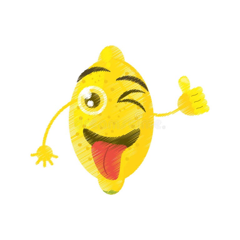 Lemon Expressions Silly Face Stock Illustration - Illustration of herb ...