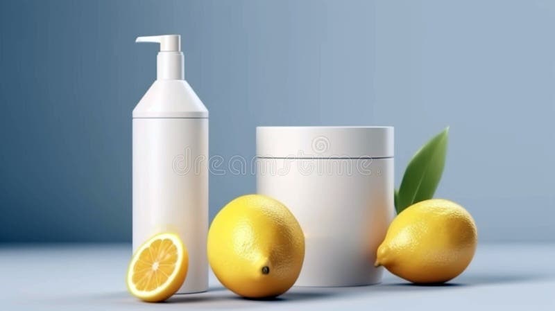 Lemon Extract and Cosmetic Jar , Lemon and Sliced Lemon Green Stock ...