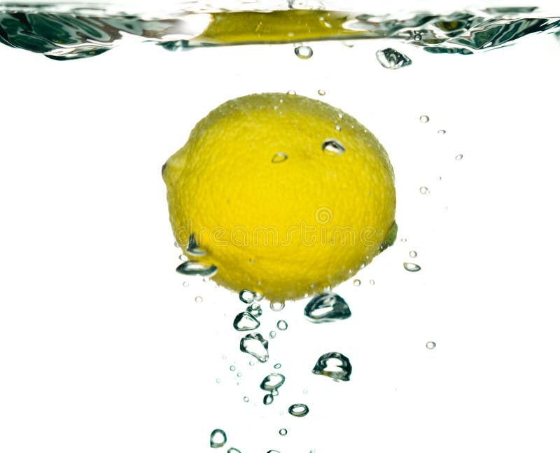Lemon falling in water stock image. Image of food, fall - 4373331