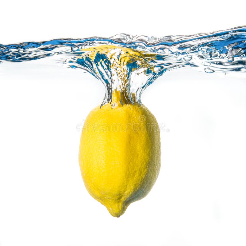 Lemon falling in water stock image. Image of freshness - 96338375
