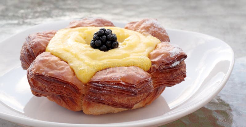 Lemon Filed Croissant stock image. Image of garnish, temptation - 12606555