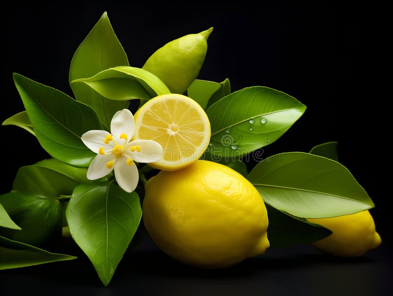 Lemon Flower in Studio Background, Single Lemon Flower, Beautiful ...