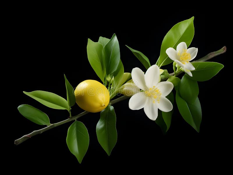 Lemon Flower in Studio Background, Single Lemon Flower, Beautiful ...