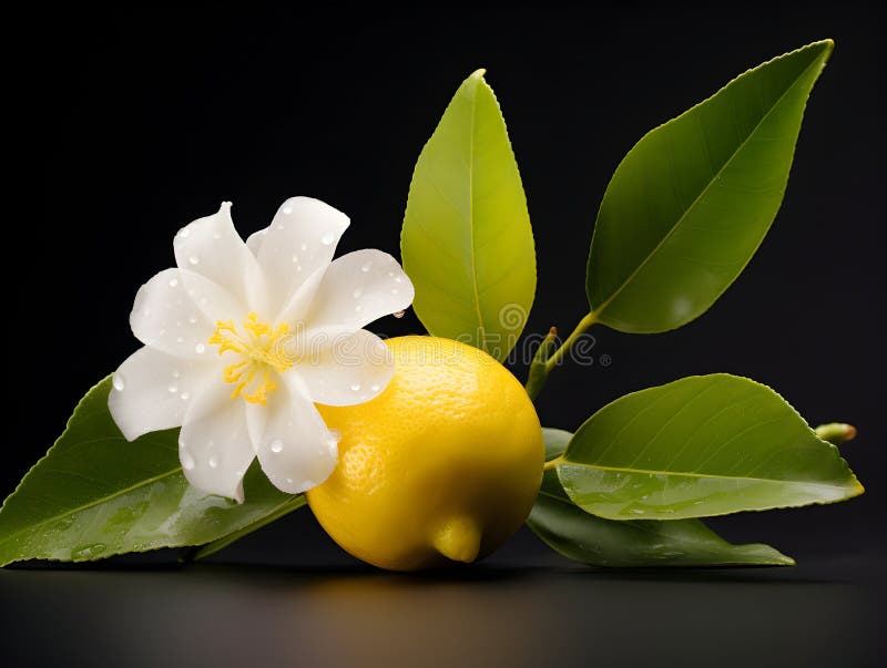 Lemon Flower in Studio Background, Single Lemon Flower, Beautiful ...