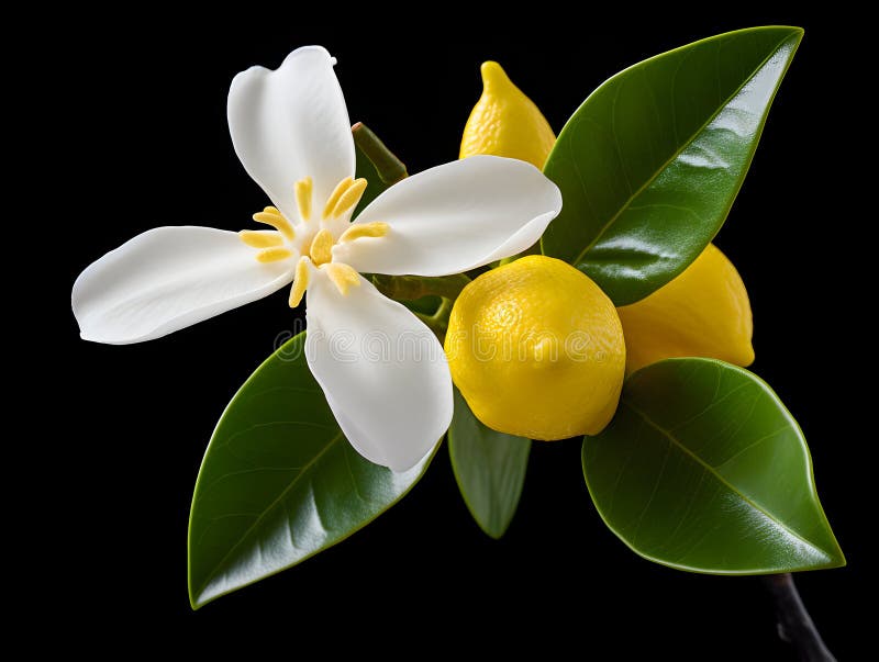 Lemon Flower in Studio Background, Single Lemon Flower, Beautiful ...