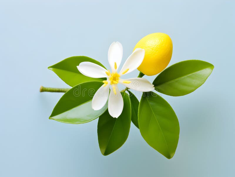 Lemon Flower in Studio Background, Single Lemon Flower, Beautiful ...