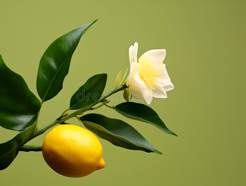 Lemon Flower in Studio Background, Single Lemon Flower, Beautiful ...