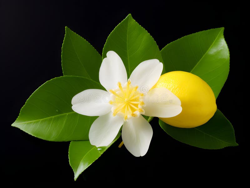 Lemon Flower in Studio Background, Single Lemon Flower, Beautiful ...