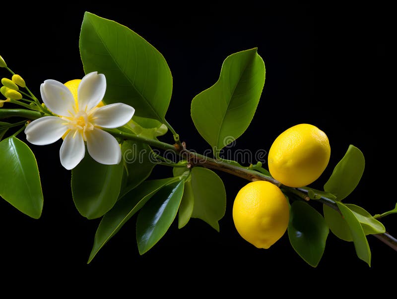Lemon Flower in Studio Background, Single Lemon Flower, Beautiful ...