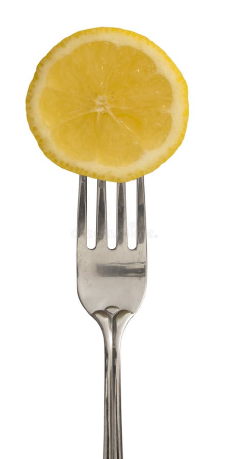 Lemon on the fork stock image. Image of tasteful, nutrition - 21390847
