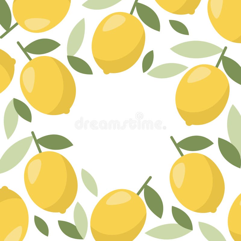 Lemon Frame, Great Design for Web, Print. Vector Vintage Illustration ...