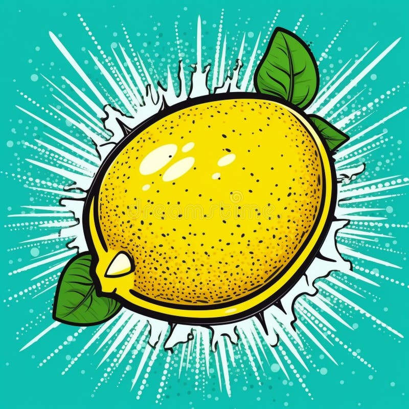 Lemon Fruit in Bright Colorful Pop-art Style. Stock Illustration ...
