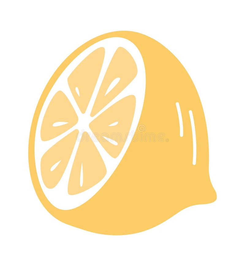 Lemon Fruit Half stock vector. Illustration of slice - 274070098