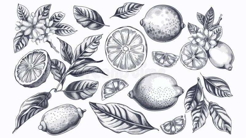 Vibrant Hand Drawn Lemon Fruit Vector Illustration for Design Projects ...