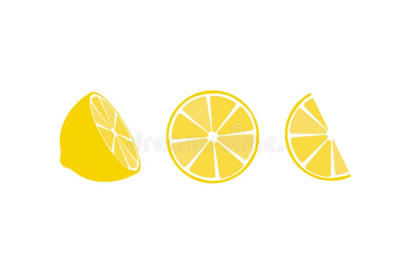 Lemon Fruit Icons Symbols Set Stock Illustration - Illustration of ...