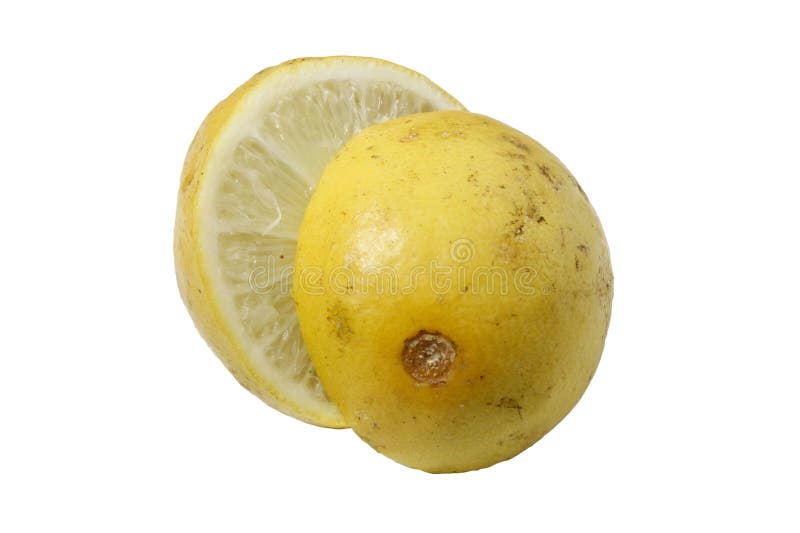 Lemon Fruit on Isolated White Background Stock Photo - Image of reveals ...