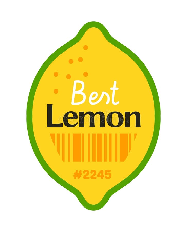 Lemon Fruit Label with Barcode Design. Vector Illustration Stock Vector ...