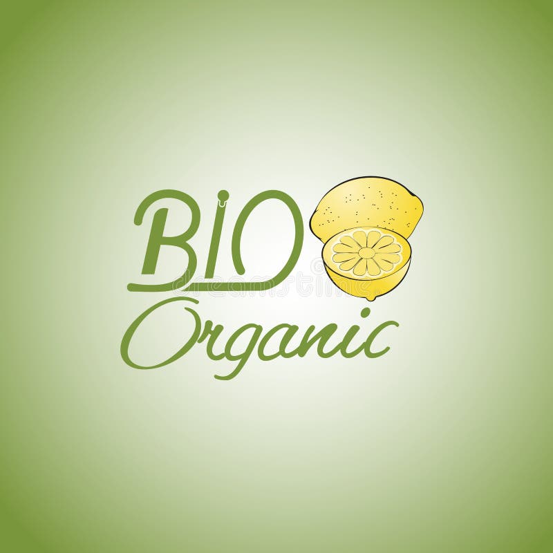 Lemon Fruit Label Design for Product. Title - Bio Organic Stock Vector ...