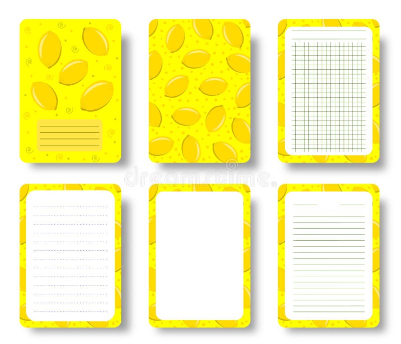 Lemon Fruit Notebook Cover Notepad Diary Pattern Stock Vector - Illustration of business, grid ...