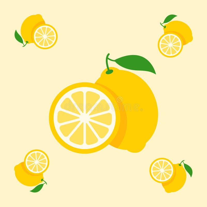 Lemon Fruit Seamless for Pattern Fabric, Simple Lemon Fruit Cute Repeat ...