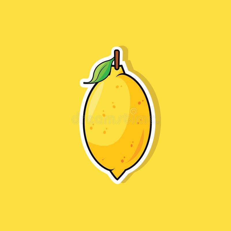 Lemon fruit sticker stock illustration. Illustration of element - 306040553