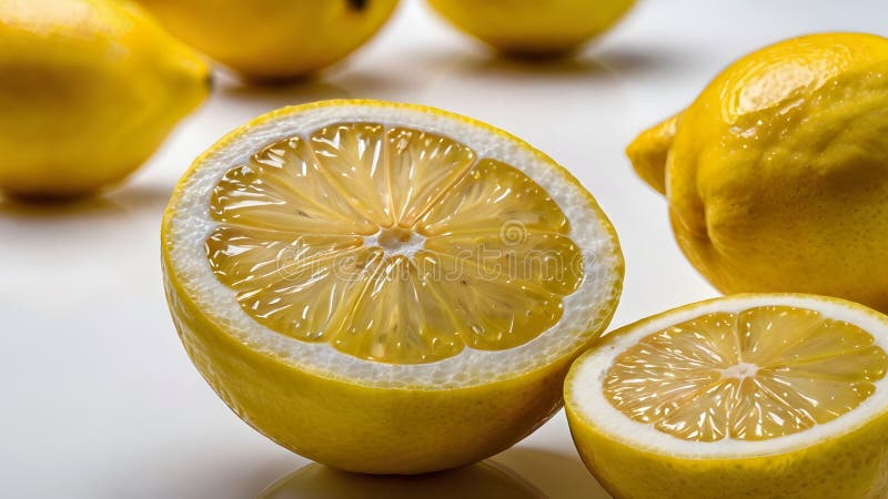 Lemon Fruit Still Life Crisp Avatar and White Background Images Stock ...