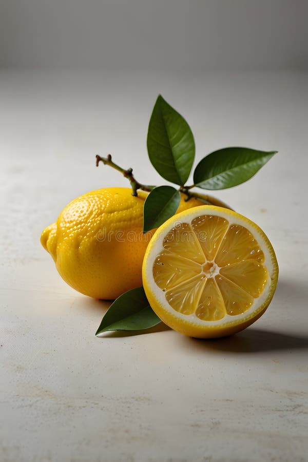 Lemon Fruit Still Life Crisp Avatar and White Background Images Stock ...