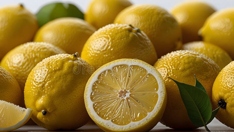 Lemon Fruit Still Life Crisp Avatar and White Background Images Stock ...