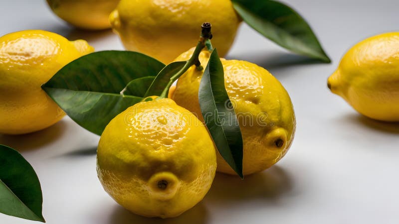 Lemon Fruit Still Life Crisp Avatar and White Background Images Stock ...