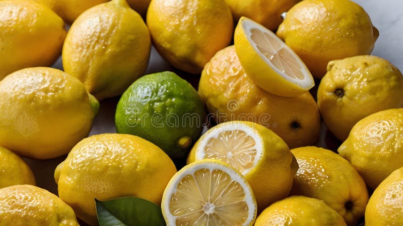 Lemon Fruit Still Life Crisp Avatar and White Background Images Stock ...