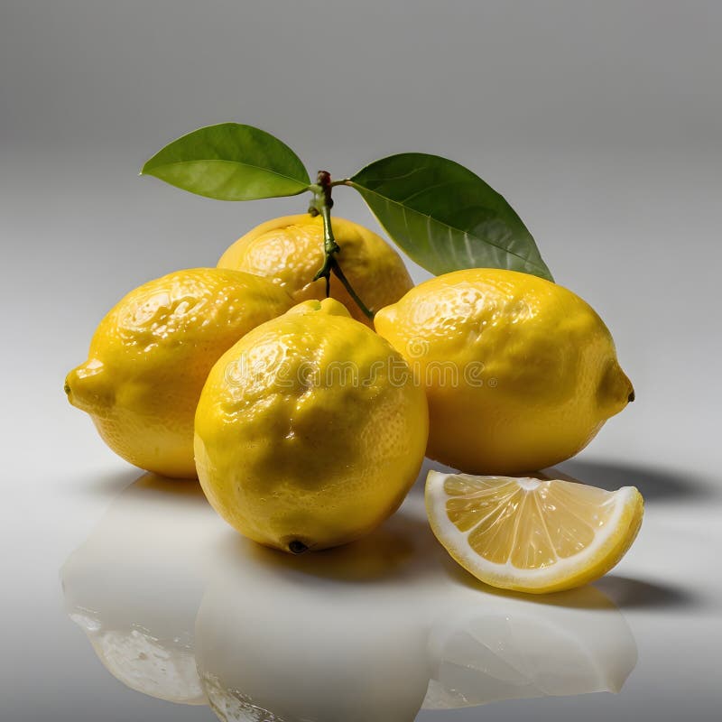 Lemon Fruit Still Life Crisp Avatar and White Background Images Stock ...