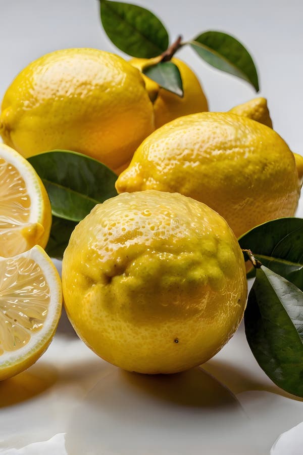 Lemon Fruit Still Life Crisp Avatar and White Background Images Stock ...