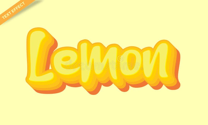 Lemon Fruit Text Effect Design Stock Vector - Illustration of nature ...