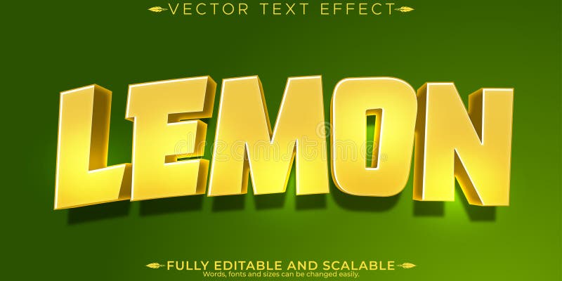 Lemon Fruit Text Effect, Editable Nature and Organic Customizable Font ...