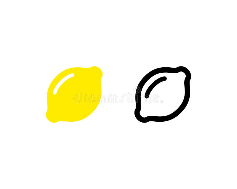Lemon Fruit Vector Icons. Limon Symbol. Outline and Color Option ...