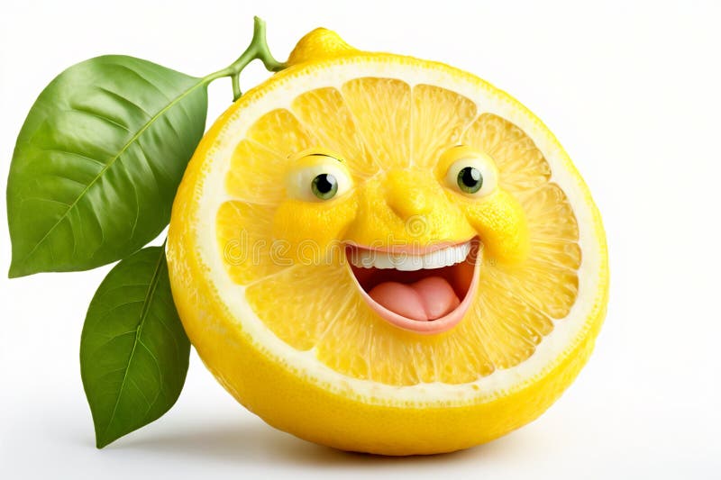 A Lemon with a Funny Face on it S Head. Stock Illustration ...