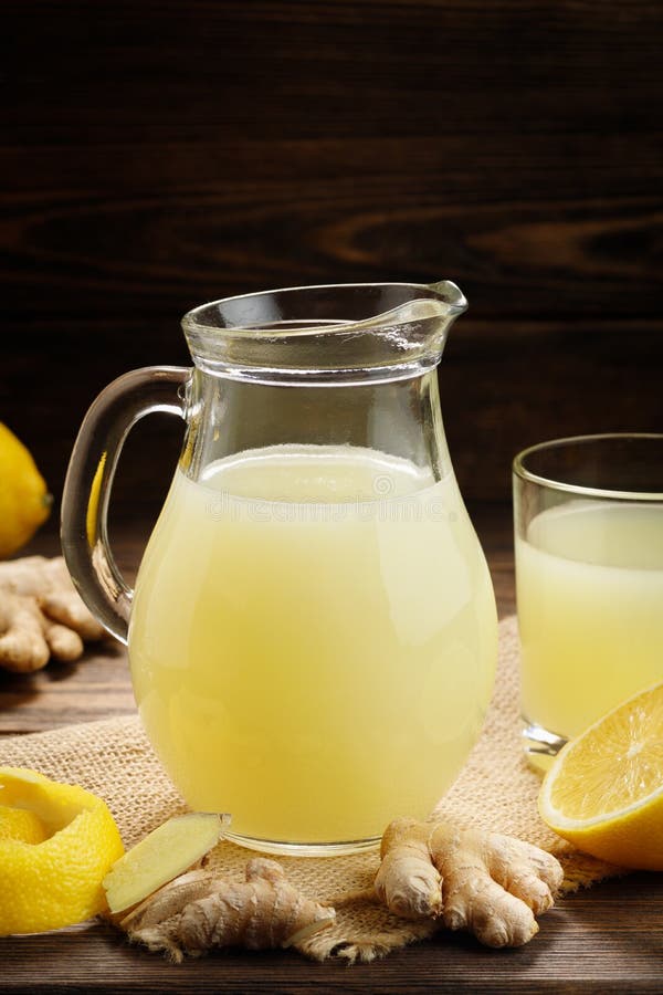 Lemon and ginger drink. stock image. Image of root, citrous - 241313865