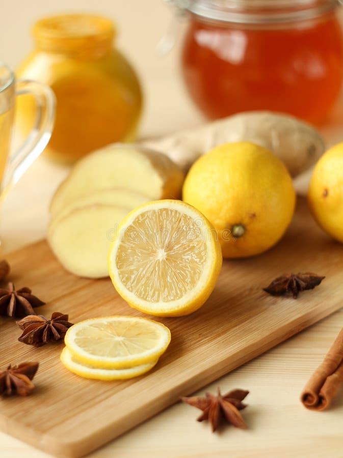 Lemon and ginger stock image. Image of fresh, cinnamon - 179371081