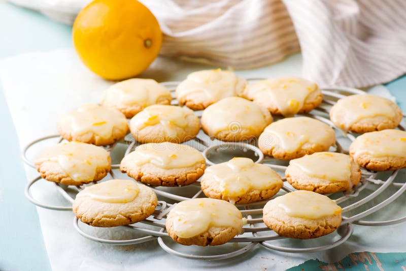 Lemon Glaze Cookies..style Rustic Stock Image - Image of baked, glaze ...