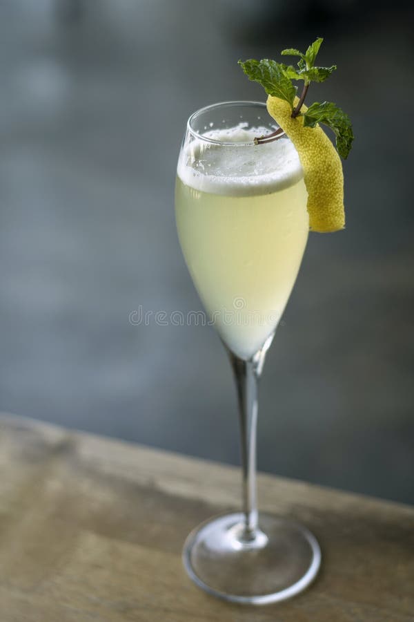 Lemon and Grapefruit with Egg White Citrus Spritzer Cocktail Stock ...