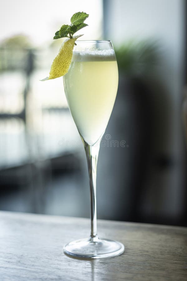 Lemon and Grapefruit with Egg White Citrus Spritzer Cocktail Stock ...