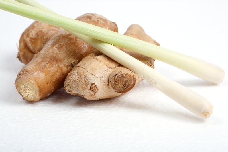 Lemon Grass and Root Ginger Stock Photo - Image of grass, medicine ...