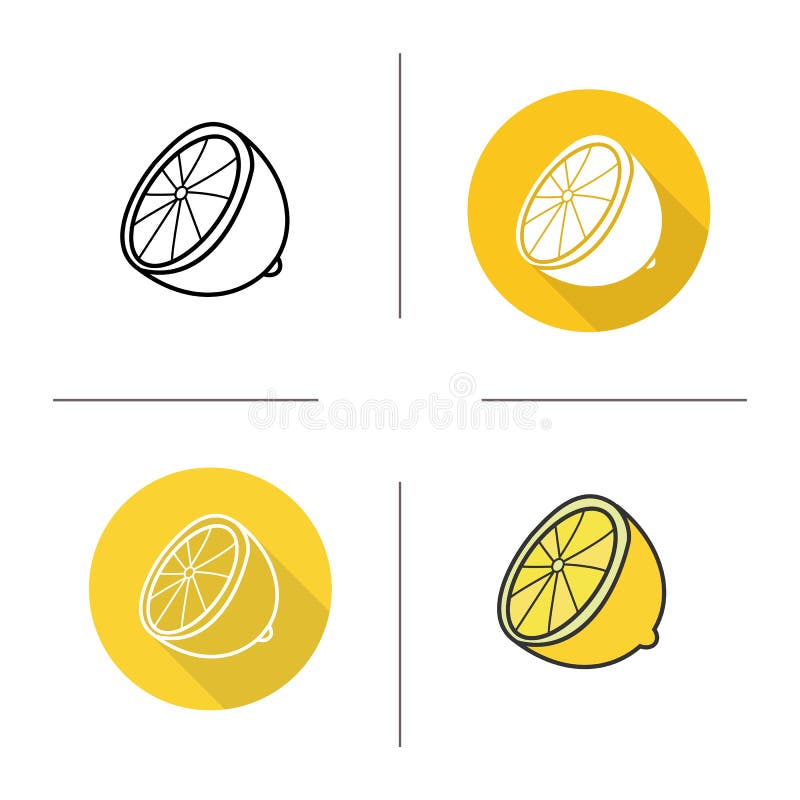 Lemon half icon stock vector. Illustration of drawing - 81846654
