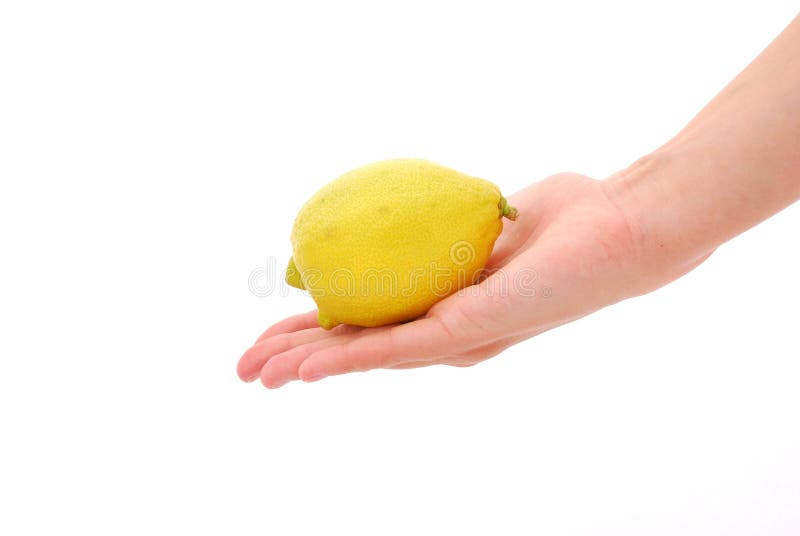 Lemon in hand stock photo. Image of show, background, delicious - 5231150