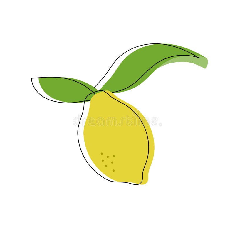 Lemon Hand Drawn. Abstract Shape Fruit Inspiration. Vector Illustration ...
