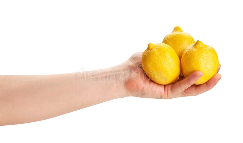 Lemon in hand stock photo. Image of antioxidant, yellow - 293480278